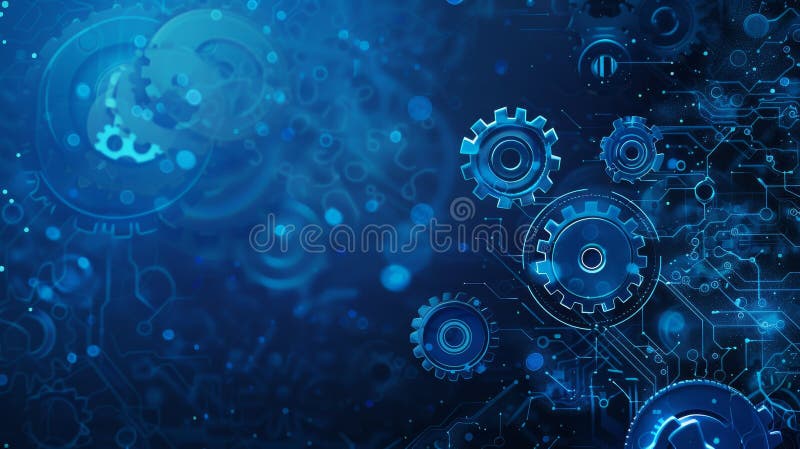 A Blue Background with Many Gears on it Stock Illustration ...