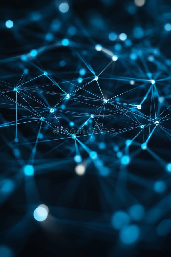 A Blue Background with Many Lines and Dots Stock Illustration ...