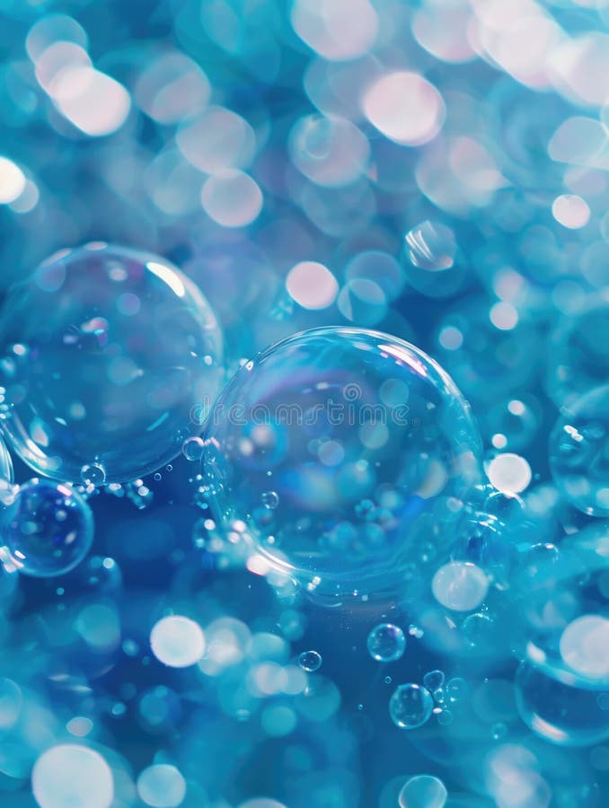 A Blue Background with Many Small Bubbles Stock Illustration ...