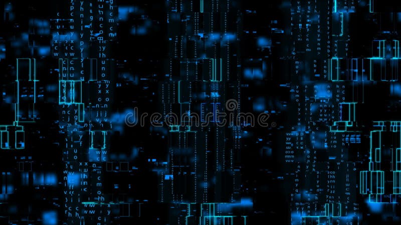Blue Background Of Matrix With Binary Code Animation Set Of Binary Code In Space Stock