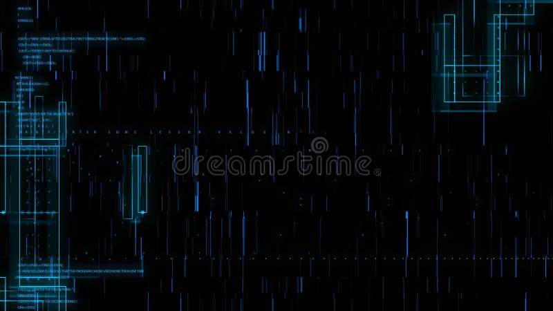 Blue Background Of Matrix With Binary Code Animation Set Of Binary Code In Space Stock