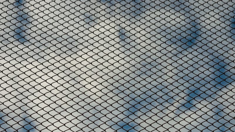 Blue Background, Metal Grid in the Background Blue Sky and Clouds Stock ...