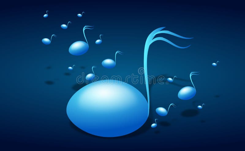 Blue Music Notes Background Stock Illustration - Illustration of design ...