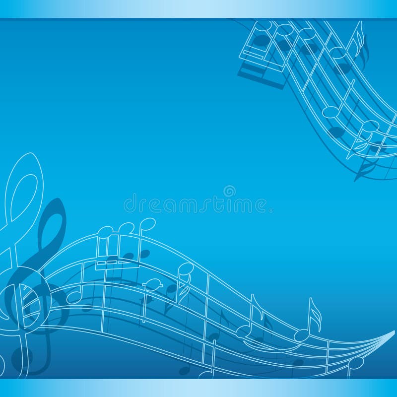 Blue Background with Music Notes - Vector Flyer Stock Vector ...