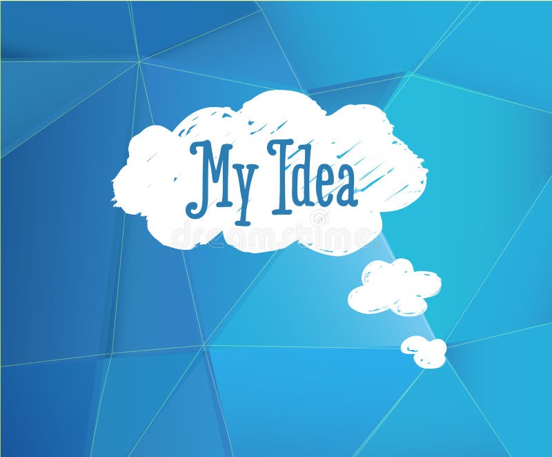 Idea Cloud on Blue Background Stock Illustration - Illustration of ...