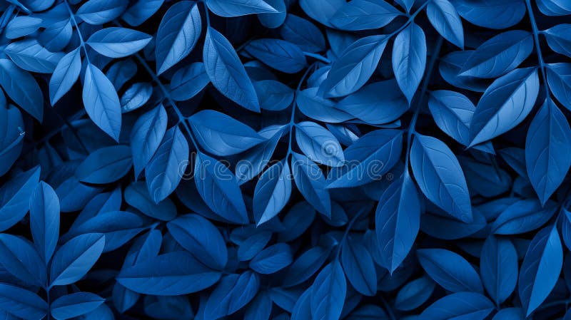 Blue Background with Pattern Leaves Stock Illustration - Illustration ...