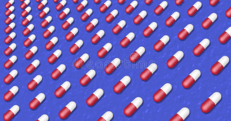 Blue Background with Pills. Backdrop with Bright Pattern for Instagram ...