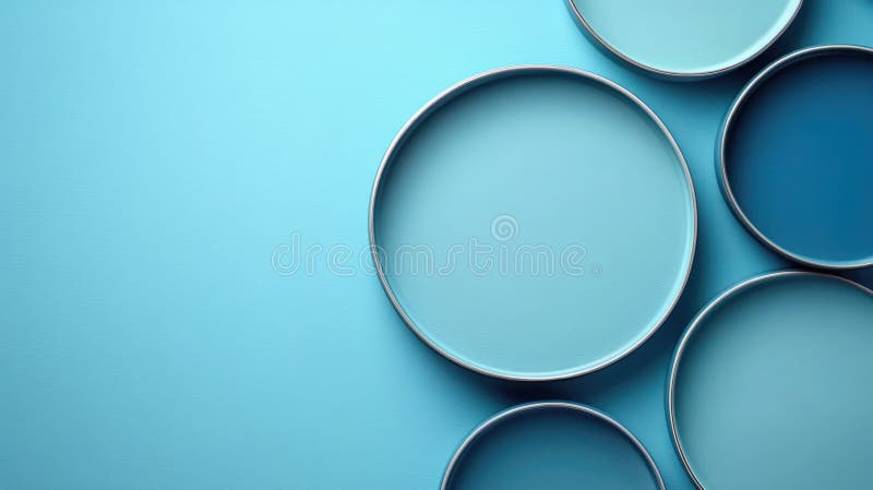 A Blue Background with a Blue Plate in the Middle Stock Image - Image ...