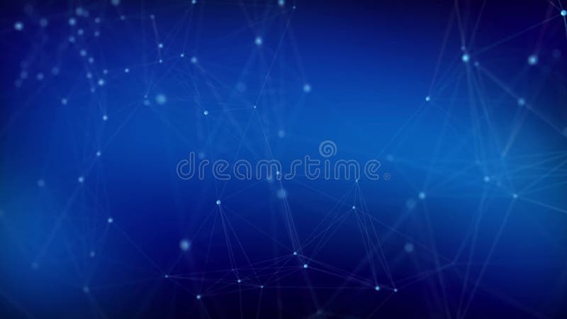 Blue Background with Plexus and Depth of Field Stock Video - Video of ...