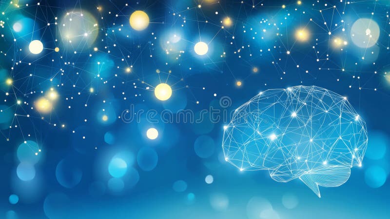 Blue Background Polygonal Representation Human Brain Stock Photos ...