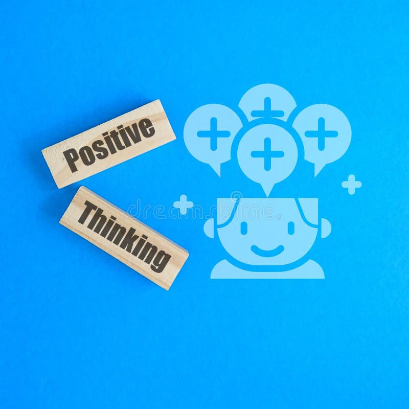 Blue Background of Positive Thinking Stock Illustration - Illustration ...
