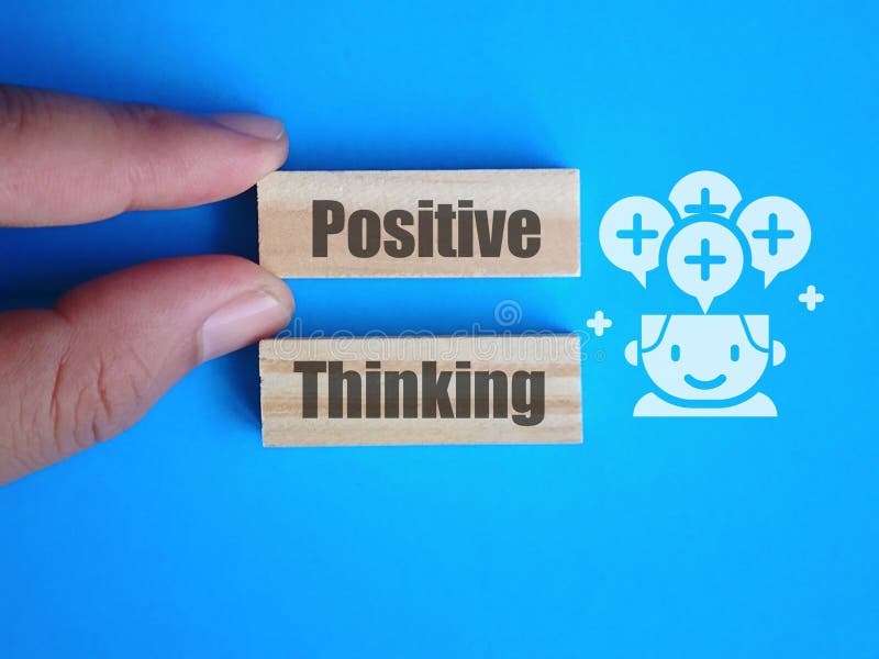Blue Background of Positive Thinking Stock Illustration - Illustration ...