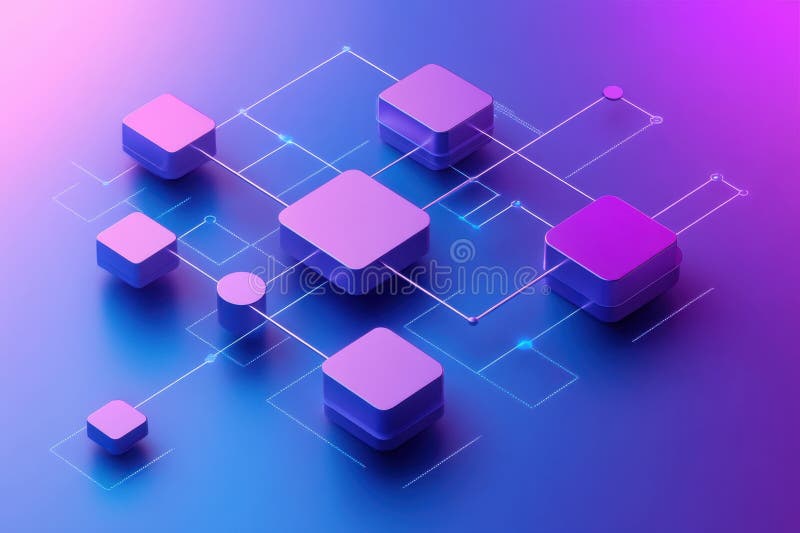 A Blue Background with a Purple and White Grid of Squares Stock Image ...