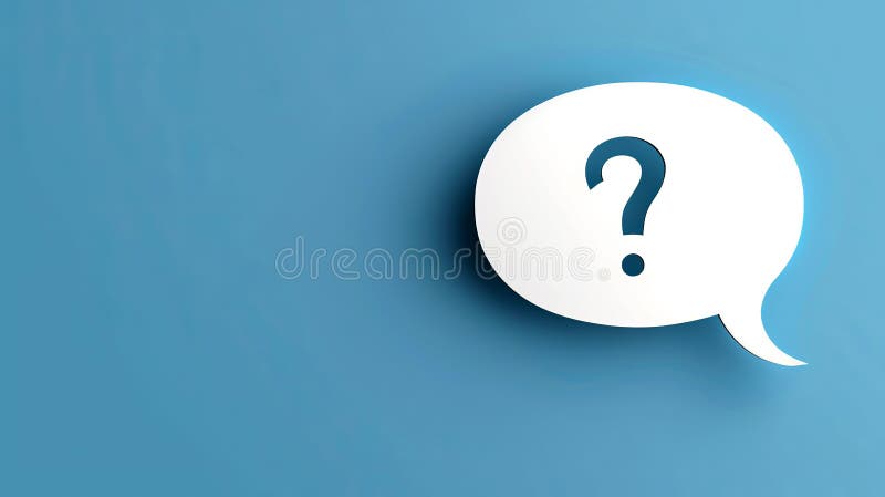 Blue Background with Question Mark in Speech Bubble. Simple ...