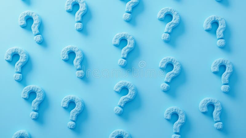 Blue Background with Question Marks. Conceptual Image of Frequently ...