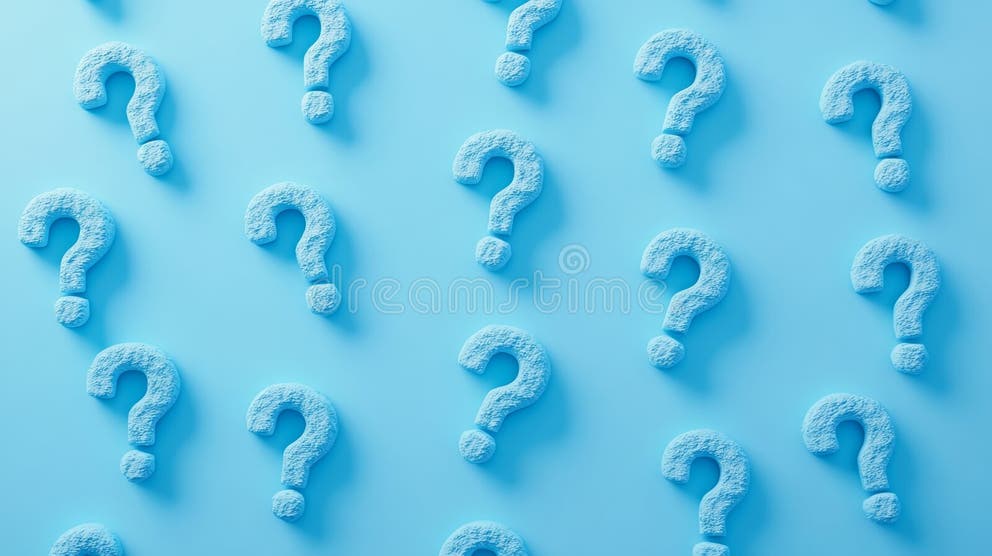 Blue Background with Question Marks. Conceptual Image of Frequently ...