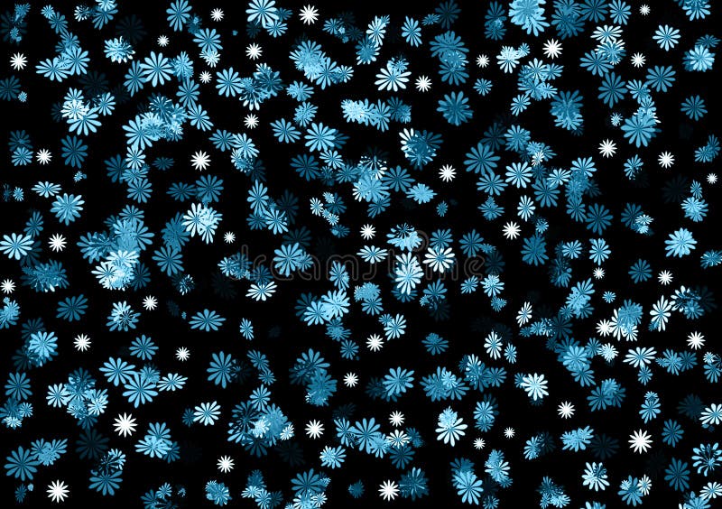 Blue Background with Random Leaves Pattern Design Stock Illustration ...