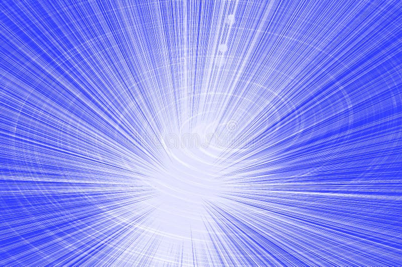 Blue Background of Rays Emerging from the Center and a Glowing Spiral ...