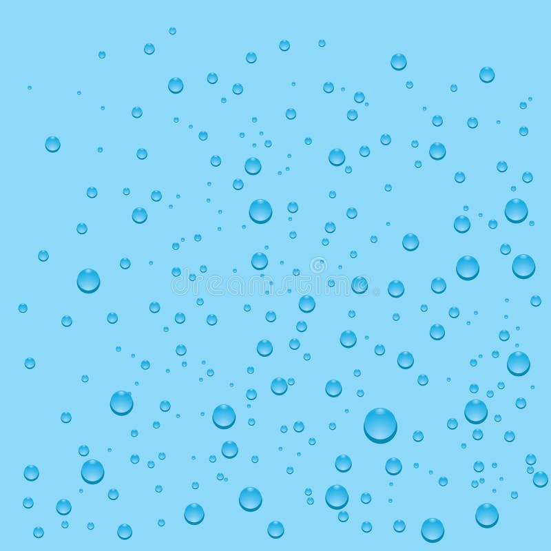 Blue Background with Realistic Water Drops Stock Vector - Illustration ...