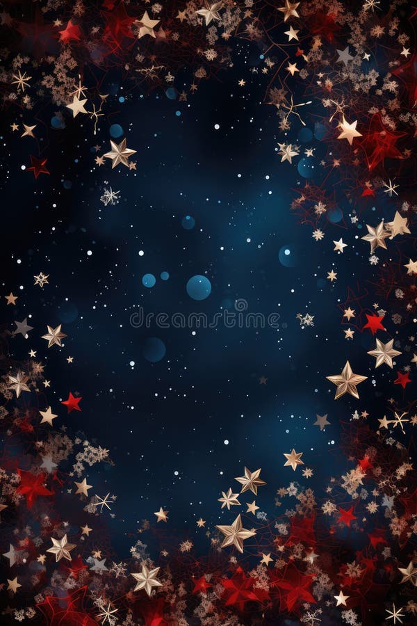 A Blue Background with Red and Gold Stars Stock Illustration ...