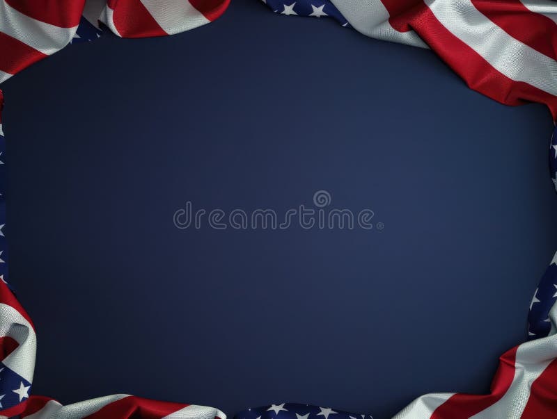 A Blue Background with a Red, White and Blue American Flag in the ...