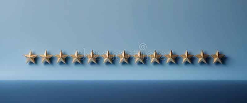 A Blue Background with a Row of Gold Stars. Stock Image - Image of ...