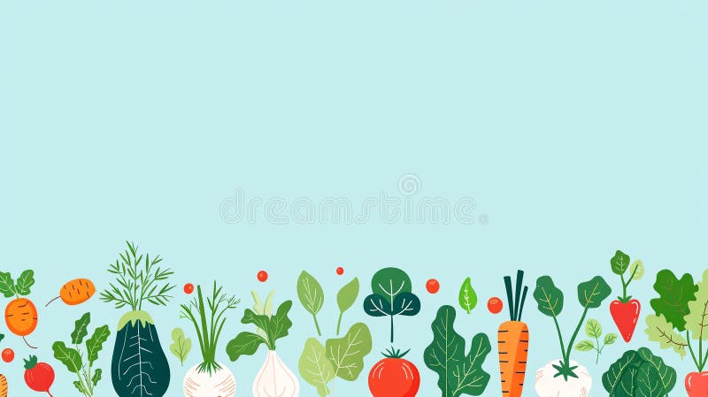 Vegetable Garden Border Illustration Stock Illustration - Illustration ...
