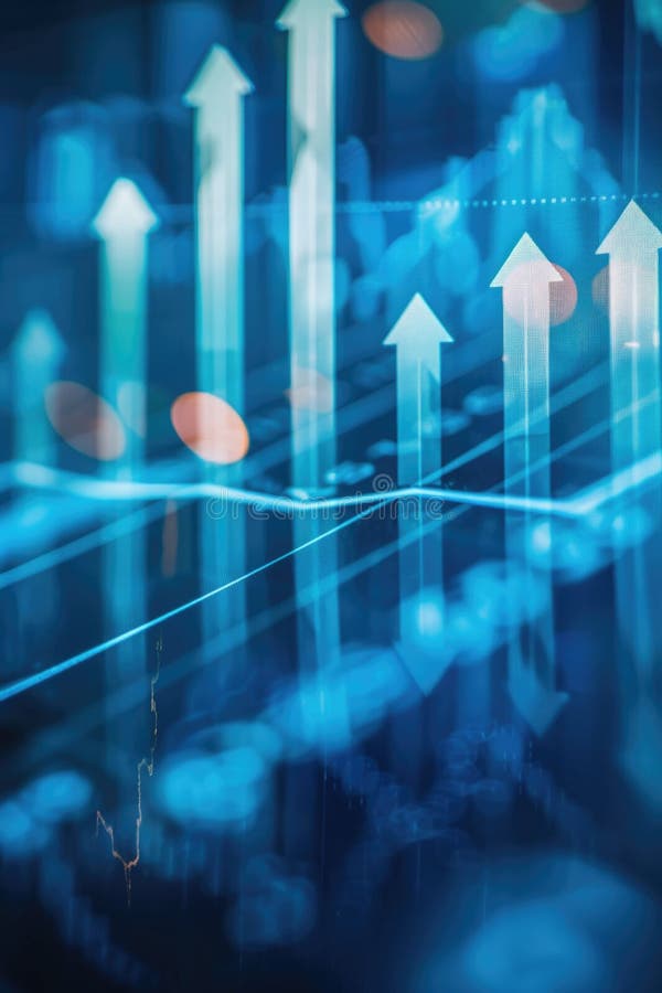 A Blue Background with a Series of Arrows Pointing Upwards Stock Image ...