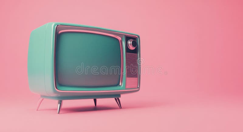 A Blue Background Serves As the Setting for a Vintage Television with ...