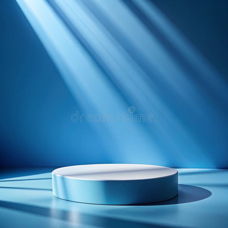 Blue Background with Shadows and Round Podium for Product Presentation ...