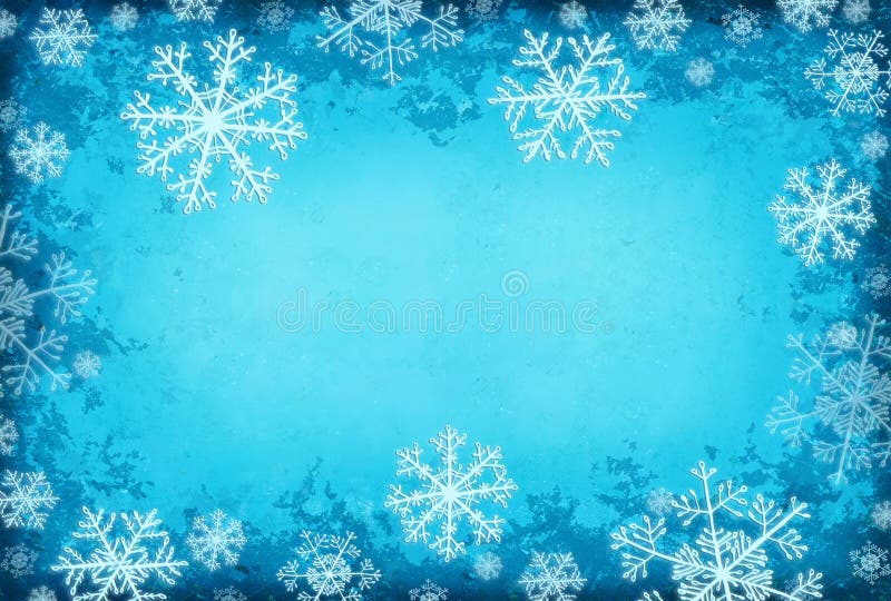 Blue Background with Snowflakes Stock Illustration - Illustration of ...
