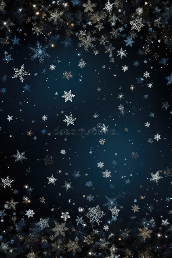 A Blue Background with Snowflakes and Stars Stock Illustration ...