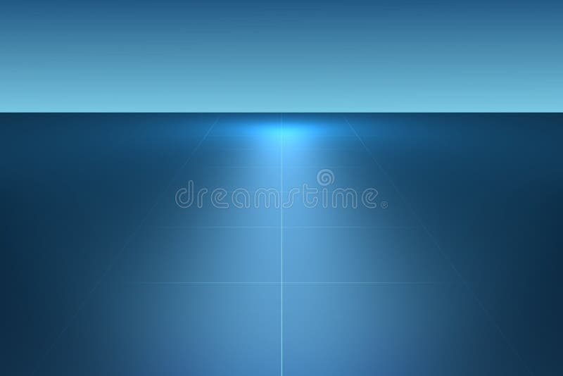 Blue Background with Soft Light and Grid Floor Stock Illustration ...