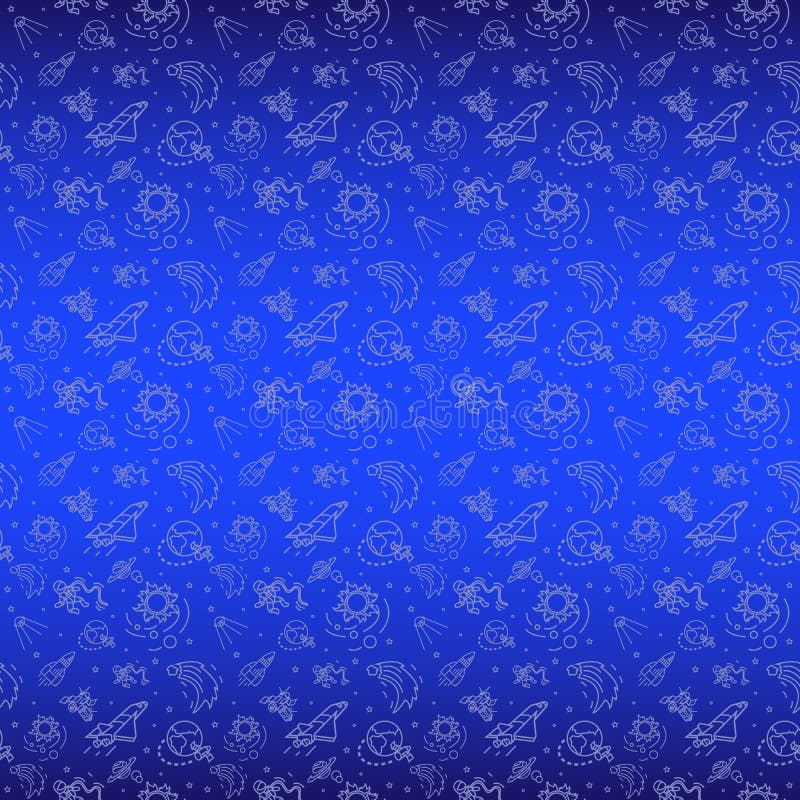 Blue background with space stock vector. Illustration of rocket - 113817572