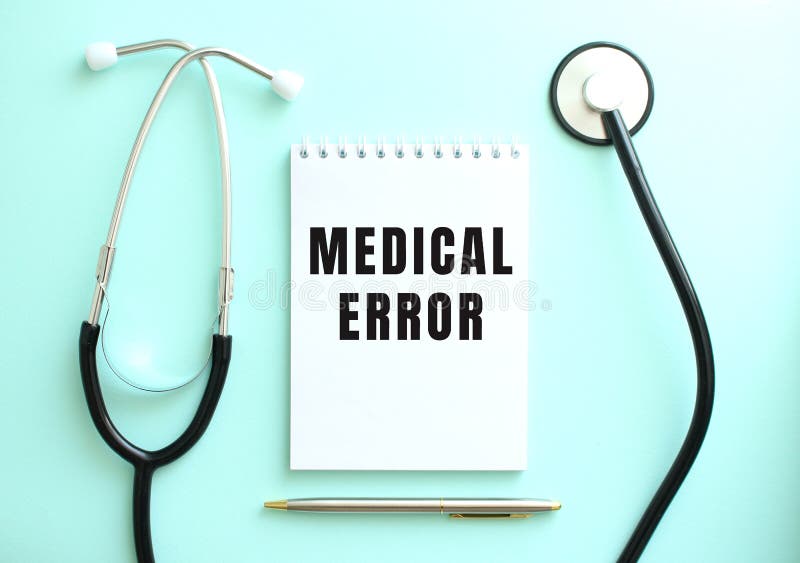 On a Blue Background, a Stethoscope and a White Notepad with the Words ...