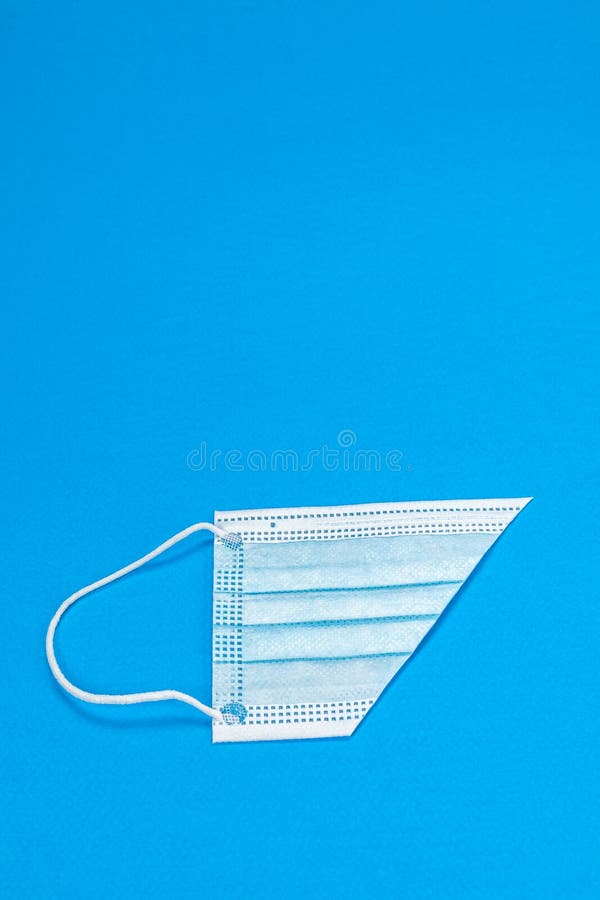 Blue Background with Surgical Mask Stock Photo - Image of safety ...