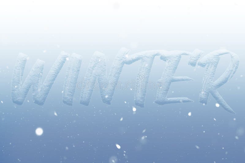 On a Blue Background with a Texture of Snow, the Text in English Winter ...