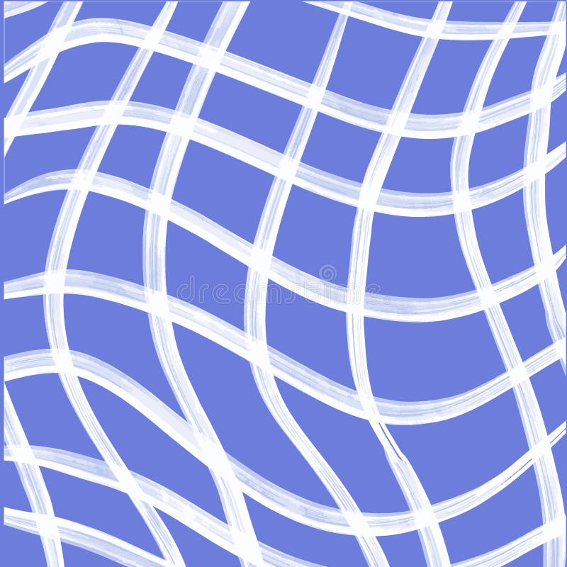 Distorted White Square Room Wireframe in Perspective on Blue Background ...