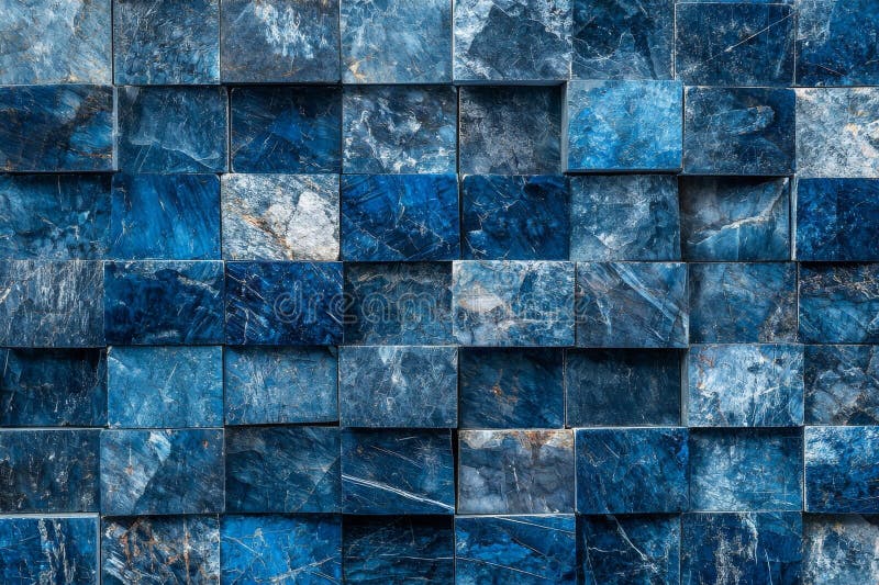 A Blue Background with Textured Square Tiles for Modern Design and ...