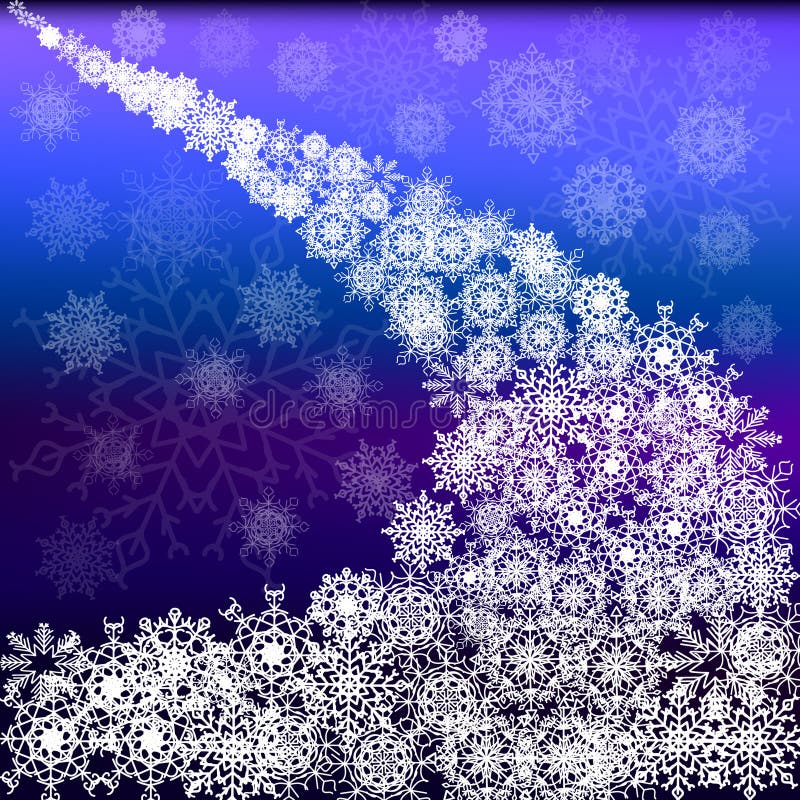 On a Blue Background There are Many Different Snowflakes Stock Vector ...