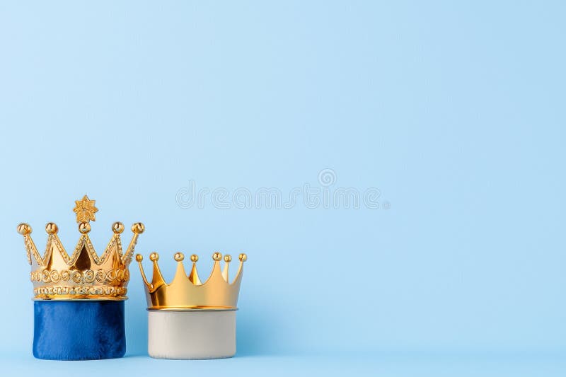 A Blue Background with Three Crowns. Baptism Stock Illustration ...
