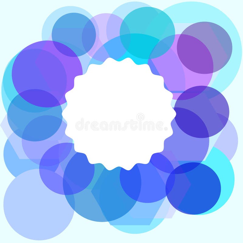 On a Blue Background, Transparent Balls in Blue Tones. in the Middle is ...