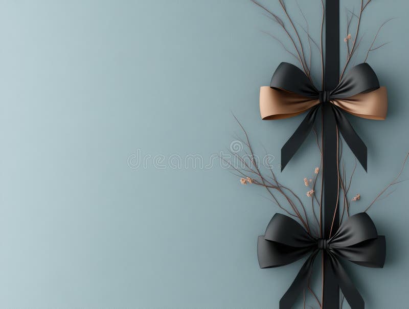 A Blue Background with Two Black Bows on it Stock Illustration ...