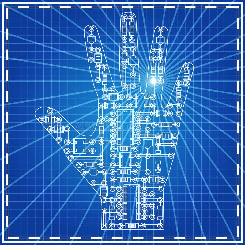 The Electronic Circuit in the Form of Hands. Stock Vector ...