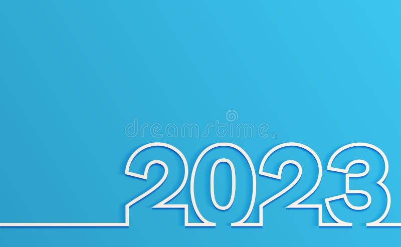 2023 on a blue background. stock vector. Illustration of logotype ...
