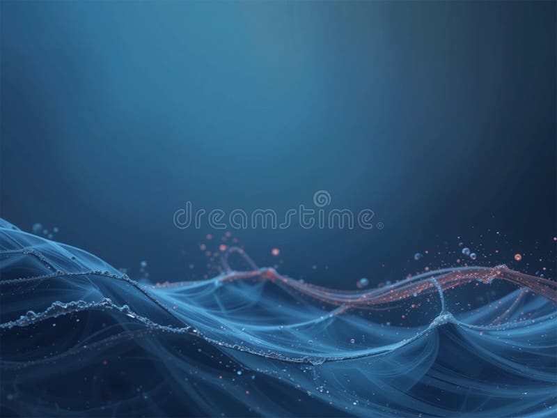 Blue Background Wavy Translucent Lines Flow Across Stock Illustration ...