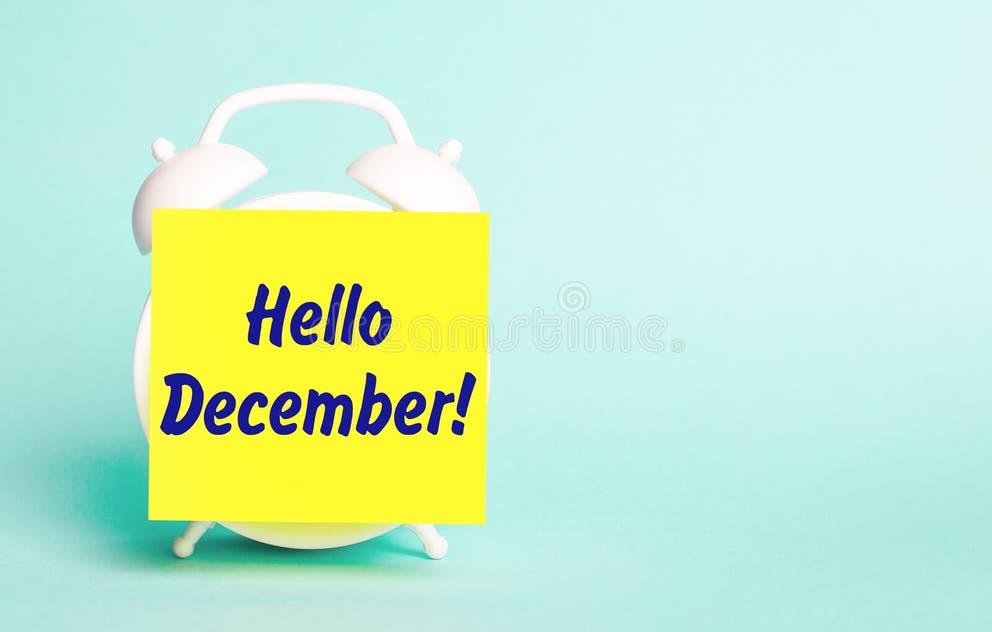 On a Blue Background - a White Alarm Clock with a Yellow Sticker for ...