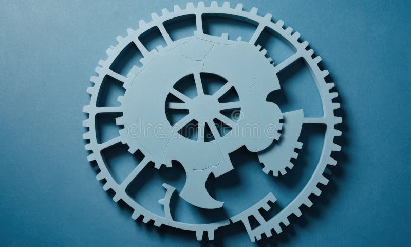 A Blue Background with a White Clock Wheel in the Center. Stock ...