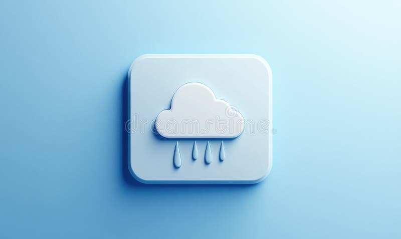 A Blue Background with a White Cloud with Raindrops on it Stock ...