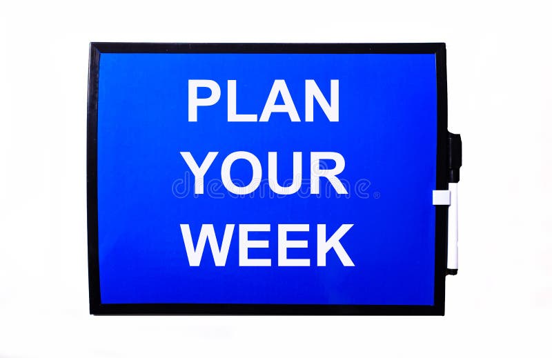 On a Blue Background a White Inscription PLAN YOUR WEEK Stock ...